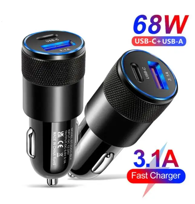 68W-PD-Car-Charger-USB-Type-C-Fast-Charging-Car-Phone-Adapter-for-VW ...
