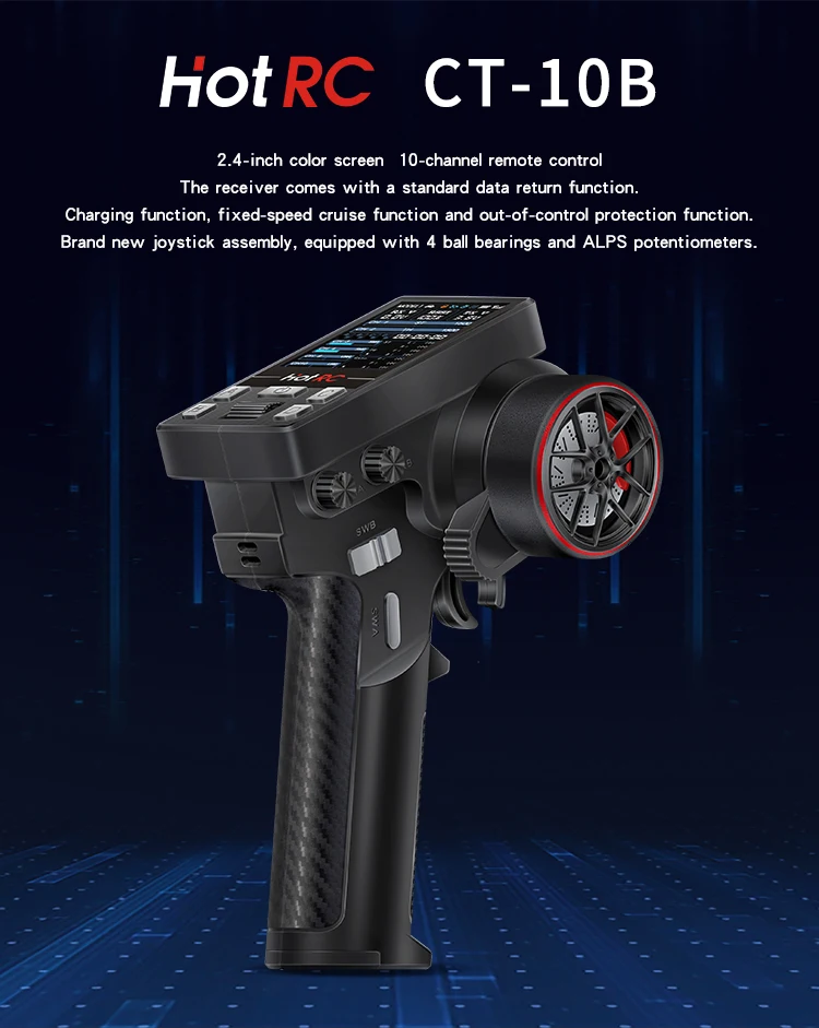 HOTRC CT-10B 10CH 2.4GHz Remote Controller Transmitter For RC Models