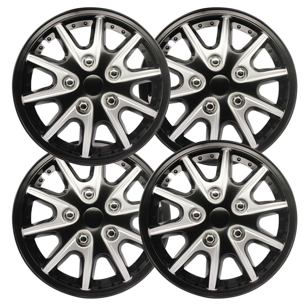 Carro-Roda-Hub-Caps-Trims-Roda-Preto-ABS-Tuning-Cover-Acess-rios-de ...