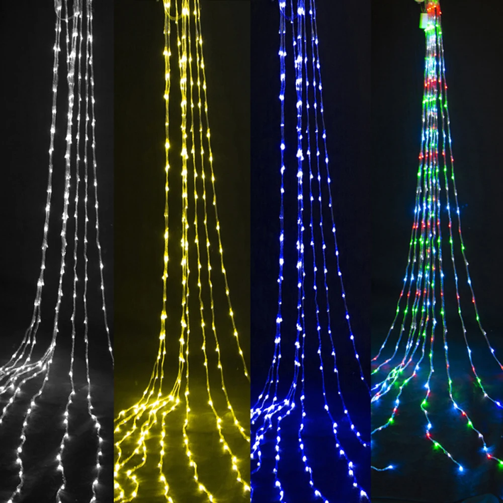 Waterfall Meteor Shower Rain String Light Christmas Led Festoon 2/3/6M ...