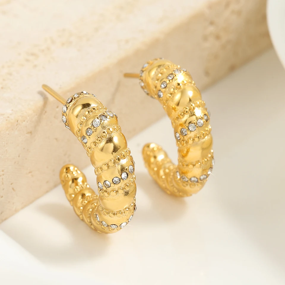 Uilz-Vintage-Does-Not-Fade-Stainless-Steel-U-Shape-Hoop-Earrings-With ...