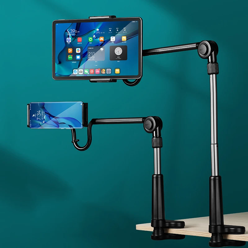 Long-Arm-Table-Stand-Holder-Aluminum-Lazy-Tablet-Phone-Holder-Universal ...