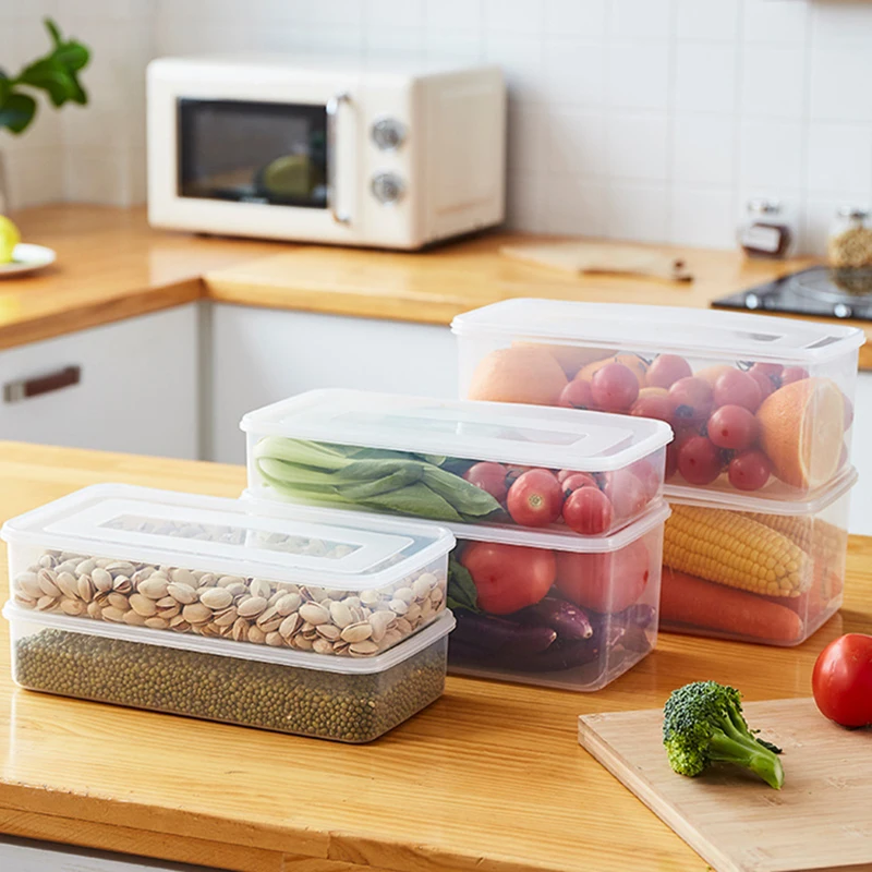 Square-Refrigerator-Storage-Box-Reusable-Plastic-Kitchen-Food-Fruit ...
