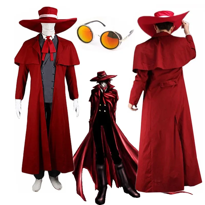 Anime-Hellsing-Alucard-Cosplay-Costumes-Red-Long-Coat-Hat-Gloves ...