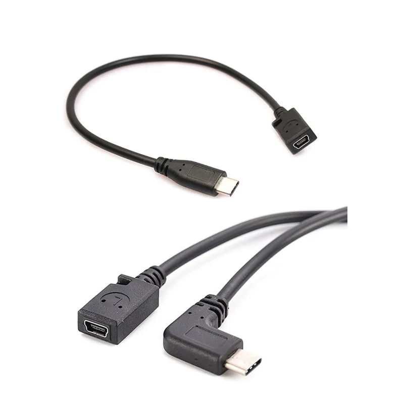 Cable-USB-tipo-C-a-Mini-USB-convertidor-de-90-grados-macho-a-hembra ...