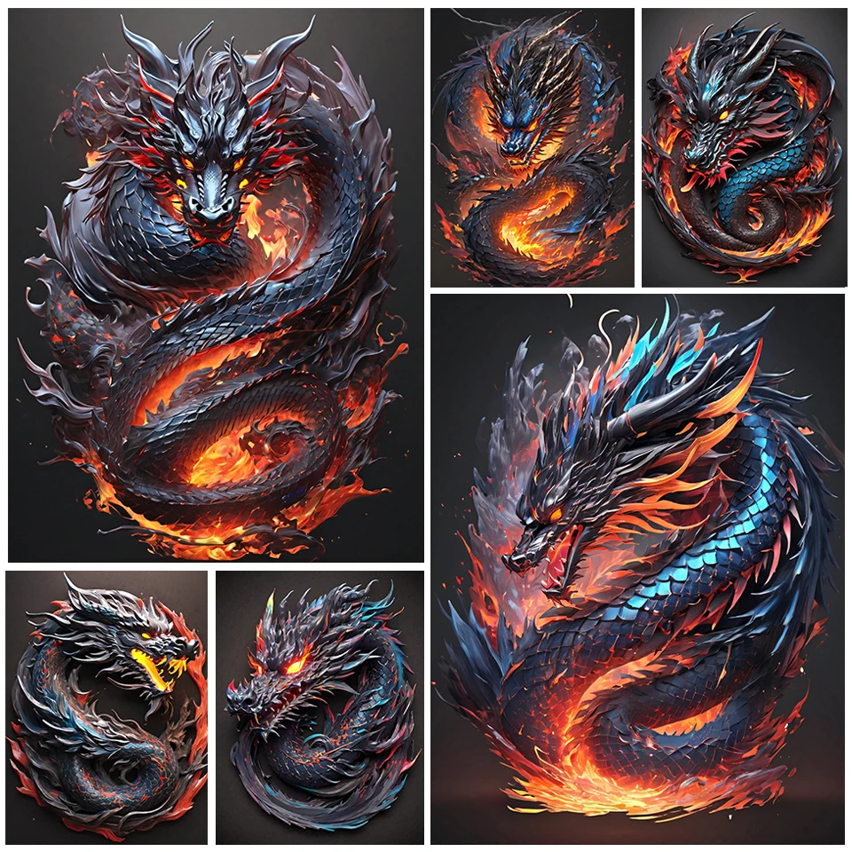 5D-Fire-Dragon-Diamond-Painting-New-Collection-2024-Animal-DIY-Full ...