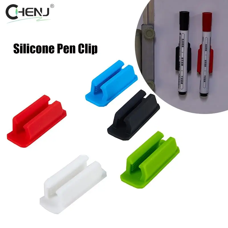 Self-Adhesive-Silicone-Pen-Clip-Wall-Mounted-Pencil-Clip-Desktop-Marker ...