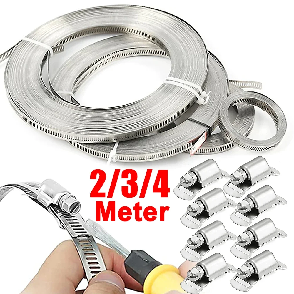 304 Stainless Steel Hose Clamps Strap DIY Sized Screw Band with ...