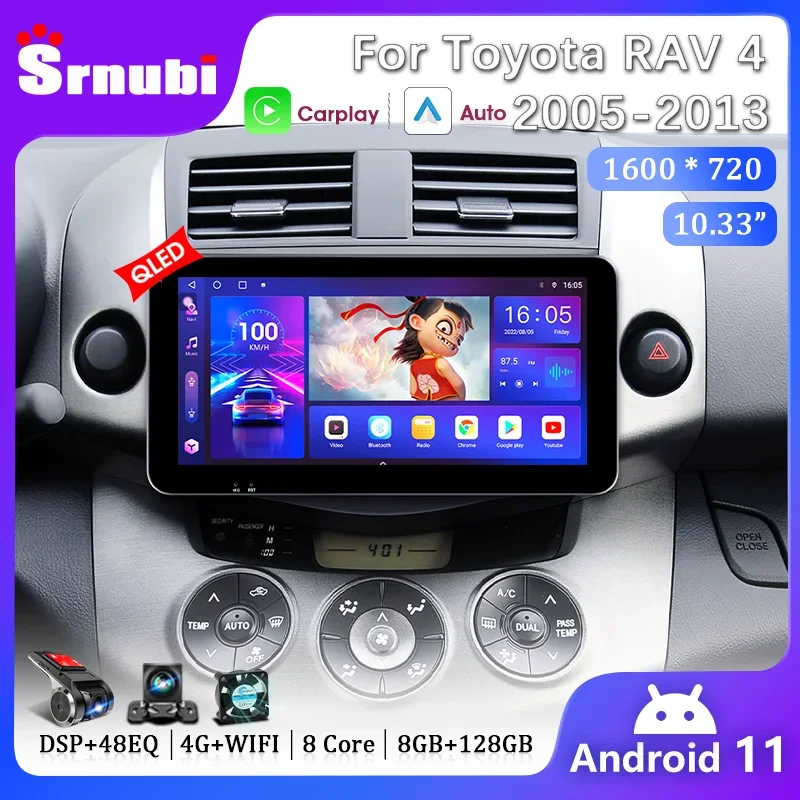 Srnubi-10-33-Car-Radio-Android-11-For-Toyota-RAV4-Rav-4-2005-2013 ...