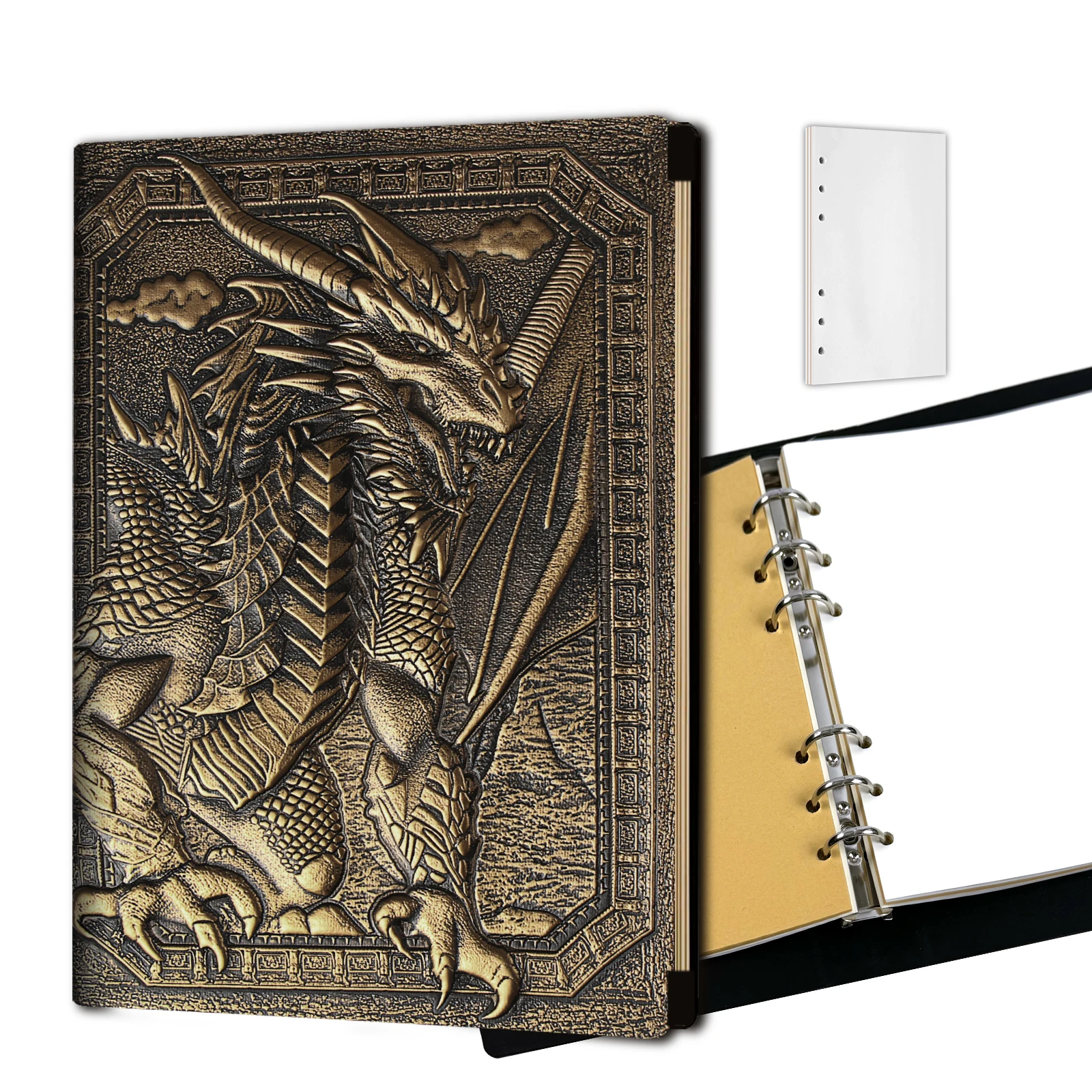 Dragon-Embossed-Leather-Notebook-DND-Notebook-Travel-Journal-Antique ...