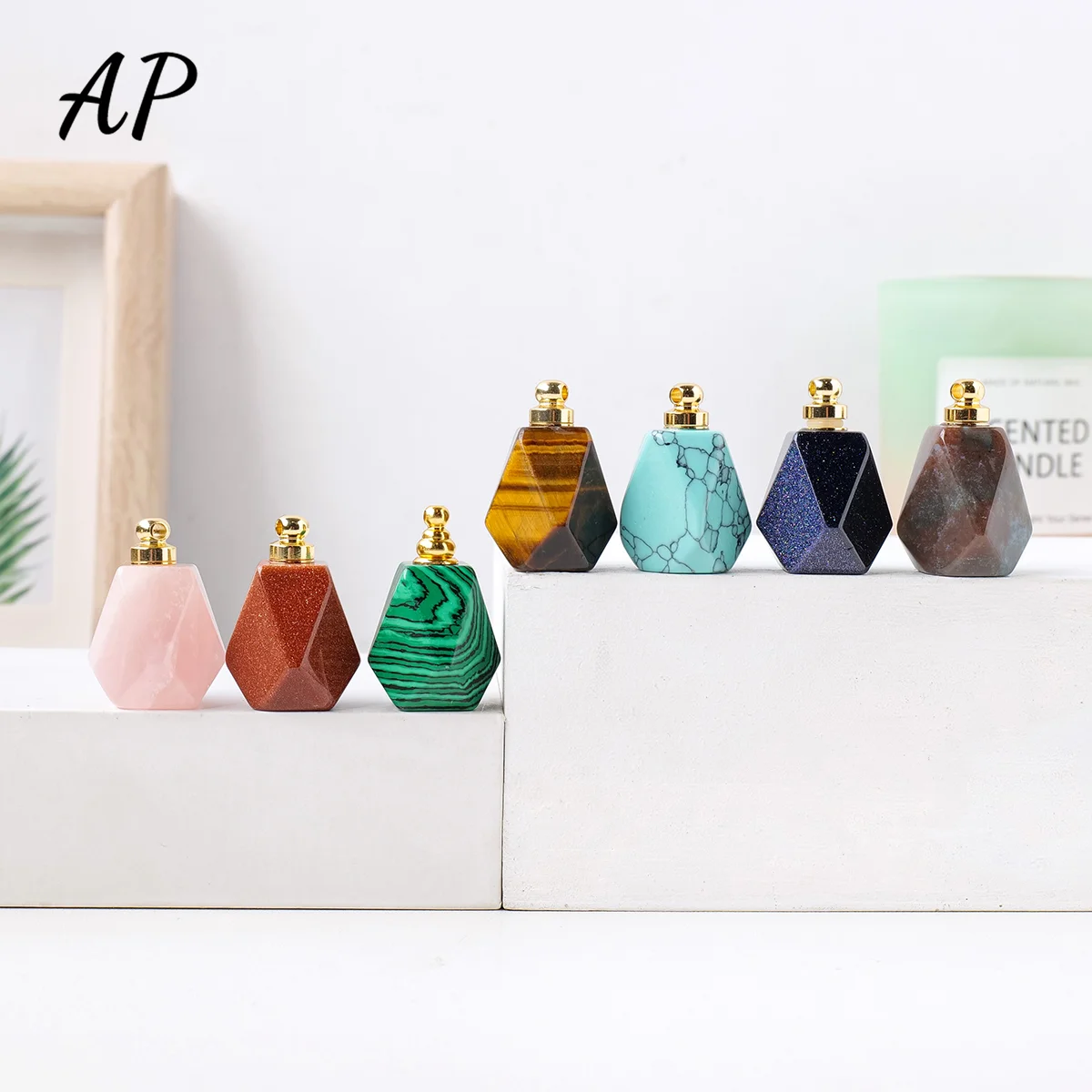 1PC-Natural-Stone-Crystal-Gem-Shape-Quartz-Perfume-Bottle-Reiki-Quartz ...