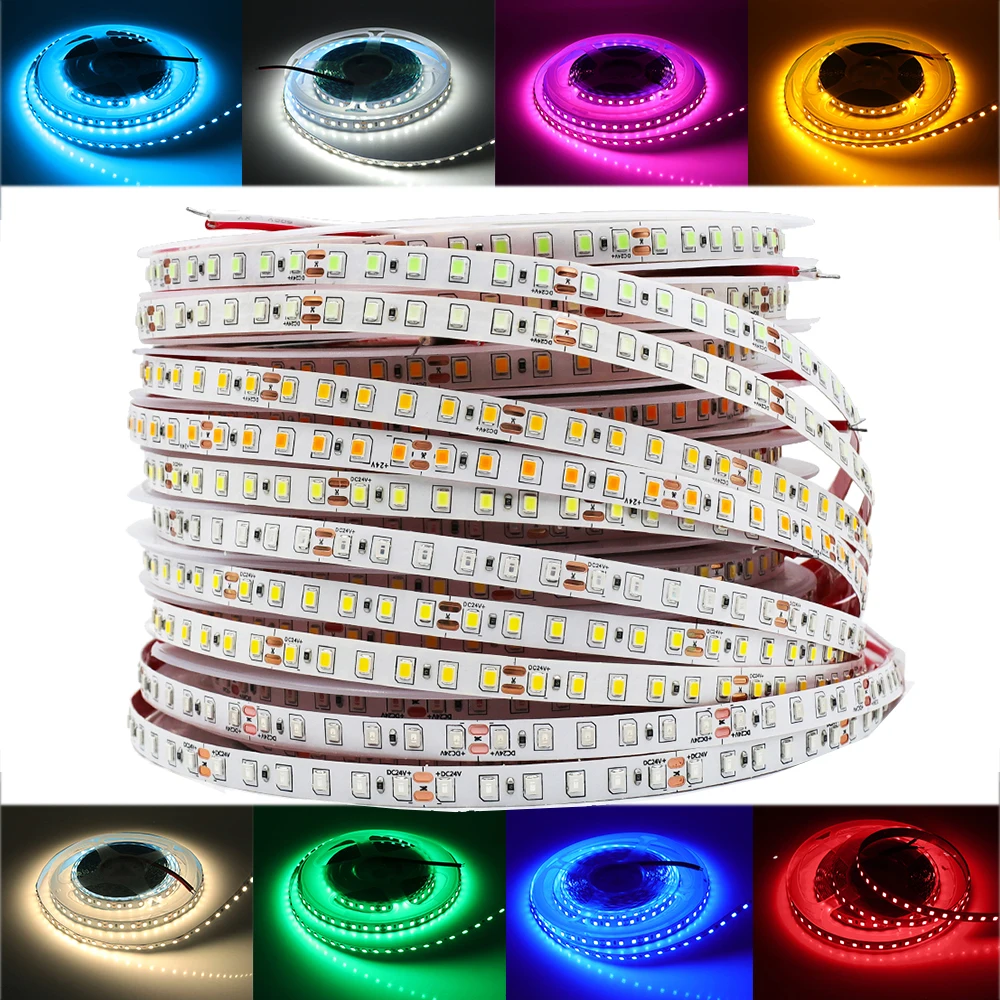 DC-12V-LED-Strip-SMD-2835-120LEDs-M-Red-Blue-Pink-Yellow-Ice-Blue-White ...