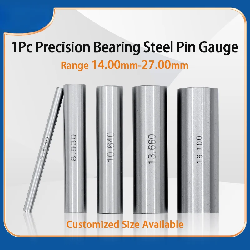 1pc,Range 14mm-27mm,Pin Gauge,Plug/Hole/Customized Gage,Step 0.001mm ...