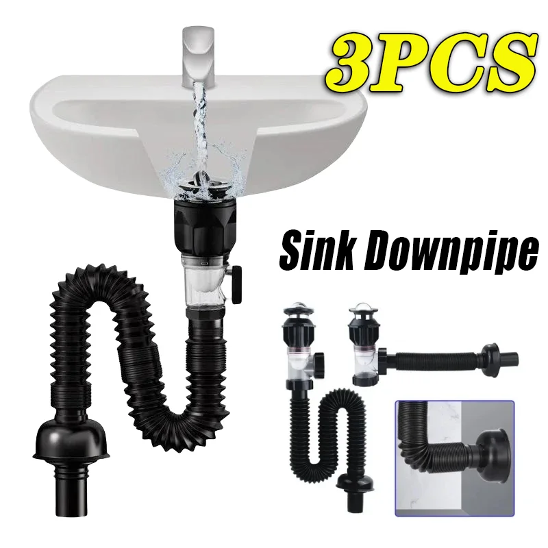 Sink-Downpipe-Kitchen-Sink-Cross-Drain-Downpipe-Retractable-Deodorising ...