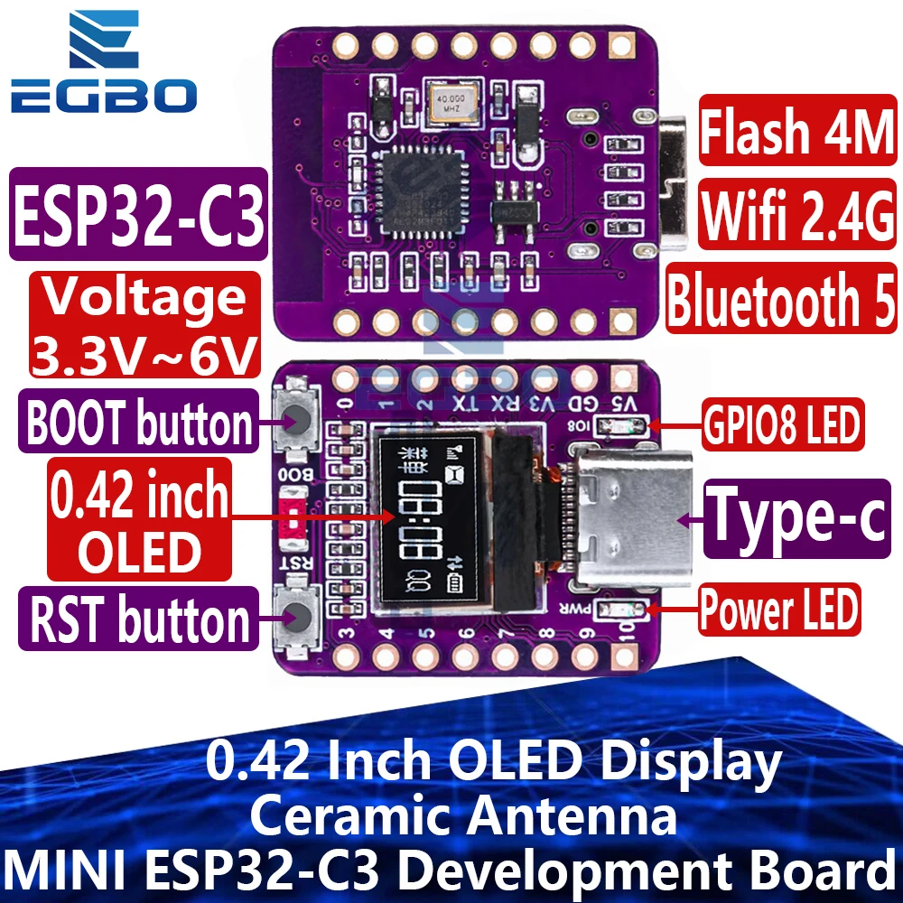 Mini-ESP32-C3-placa-de-desenvolvimento-2-4g-wifi-4-m-dulo-bt-com ...
