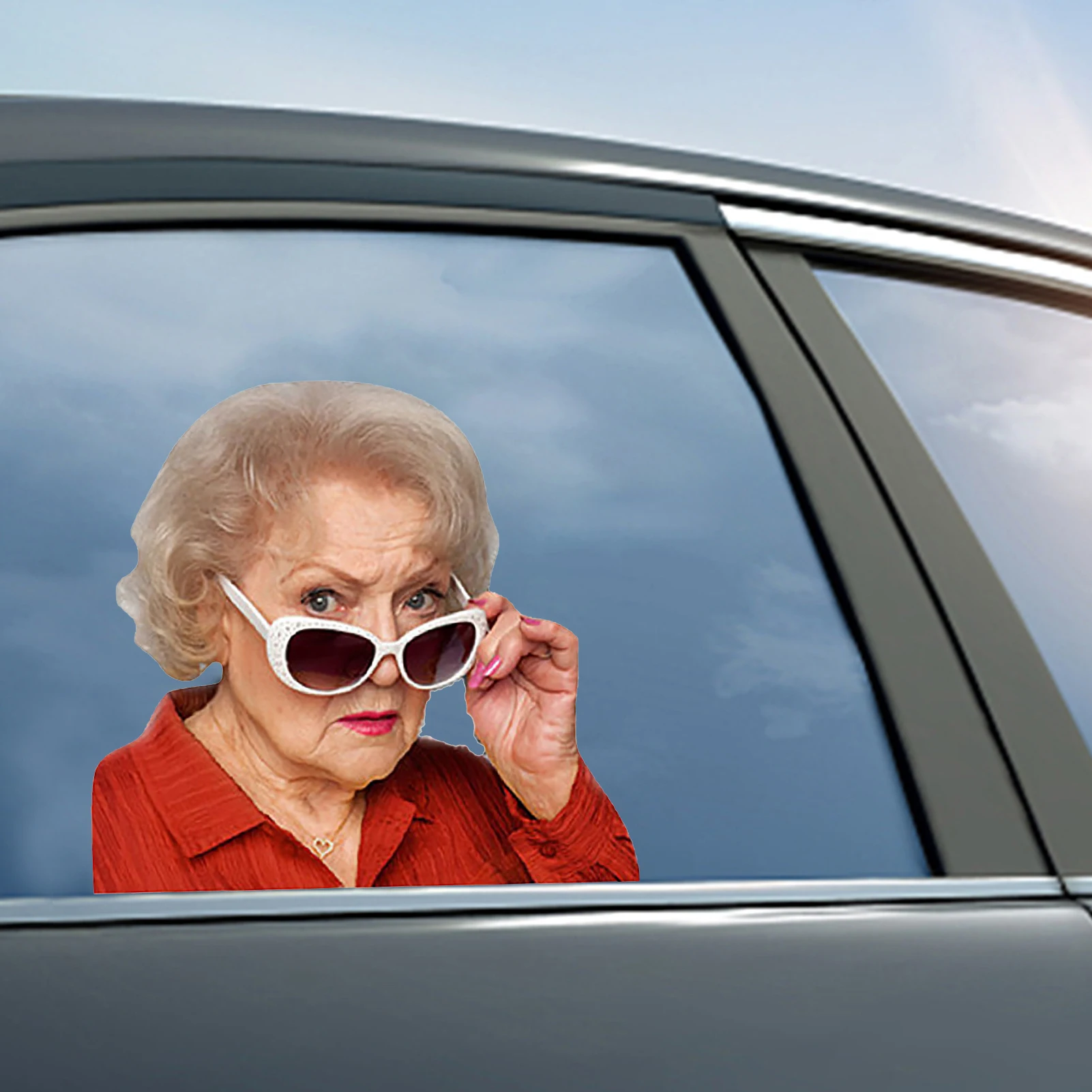 Funny Old Lady Driving