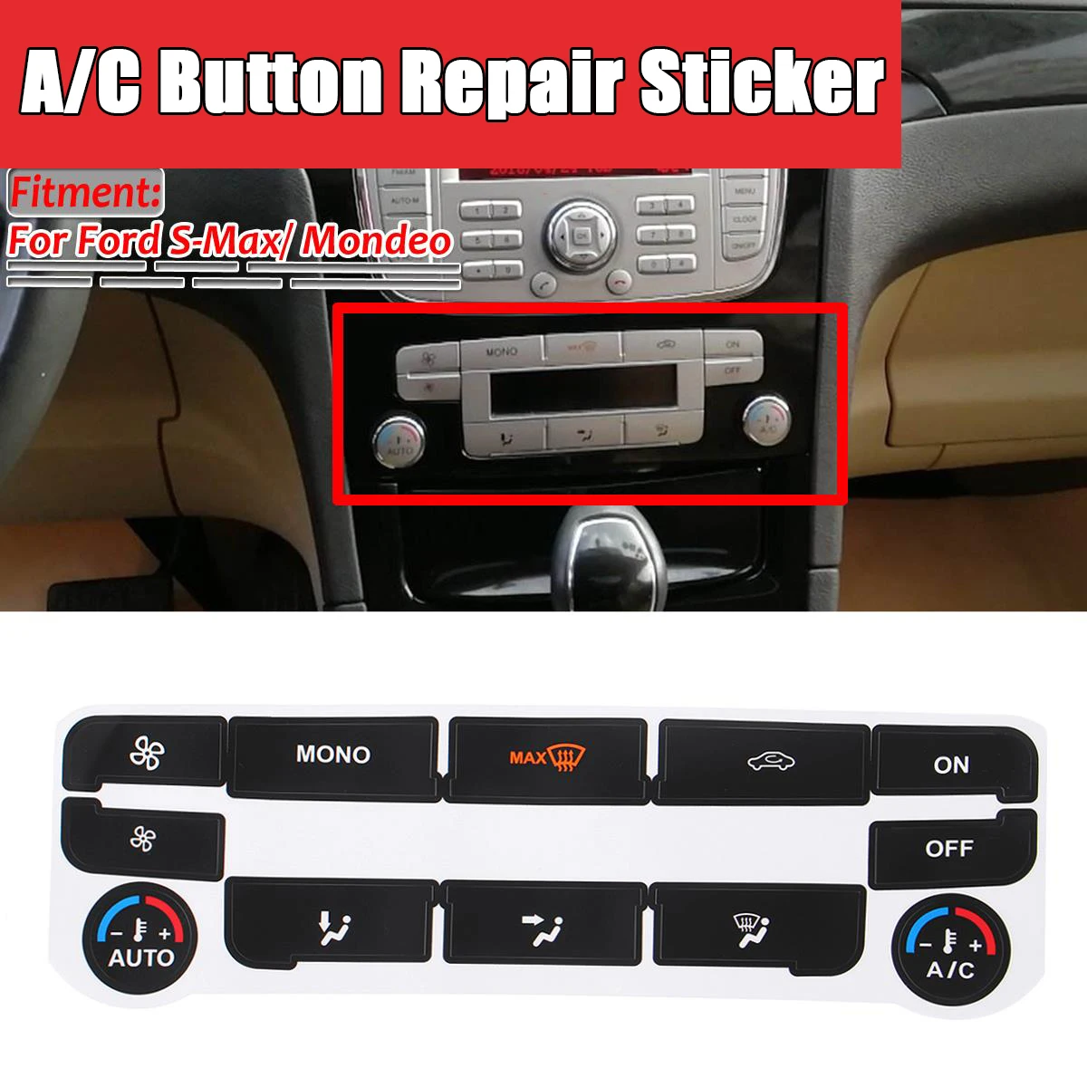 A-Set-Silver-Black-Car-Air-Condition-AC-Climate-Control-Button-Repair ...