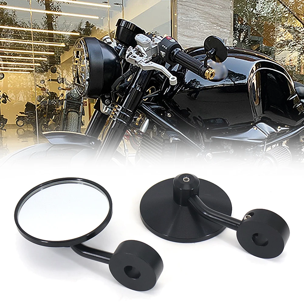 Motorcycle-Rearview-Handle-Bar-End-Mirrors-Round-Convex-Mirror-Side ...