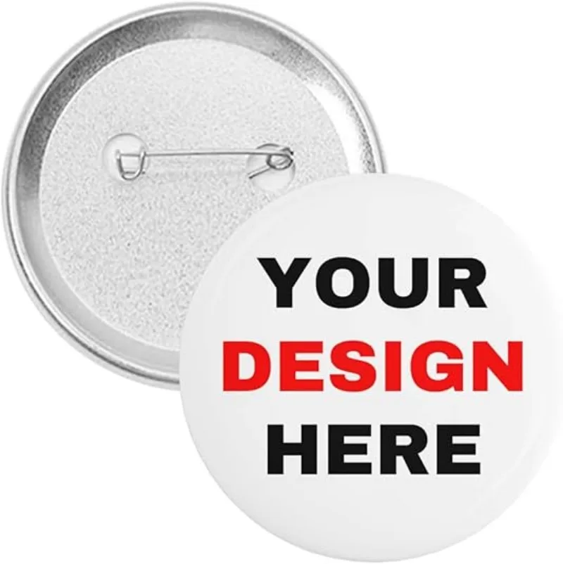 Round 58mm Custom Your Logo Pins Badge Personalized Tinplate Brooches ...