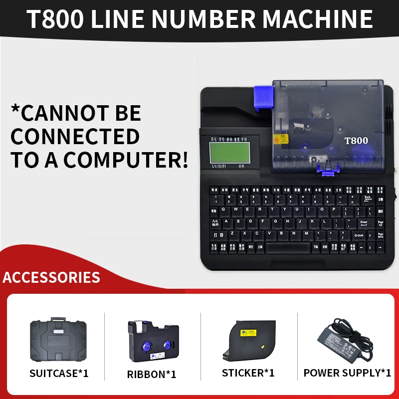 T800 Label Number Tube Printer Electronic Lettering Machine Wire Marker ...
