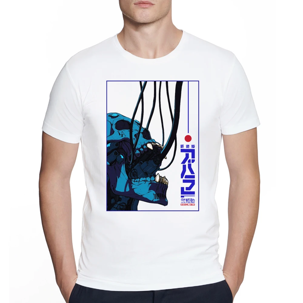 Summer-men-short-sleeved-Vaporwave-Cyberpunk-Cyborg-Skull-print-T-shirt ...