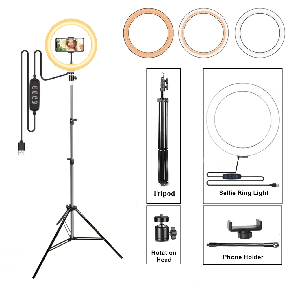 Light-Ring-With-Tripod-Round-Ring-Lamp-Led-Lights-Stand-Selfie ...