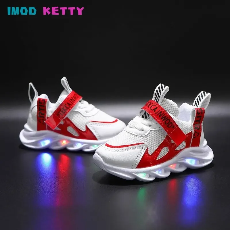 2023-New-Style-LED-Light-Shoes-Children-s-Letter-Webbing-Mesh ...
