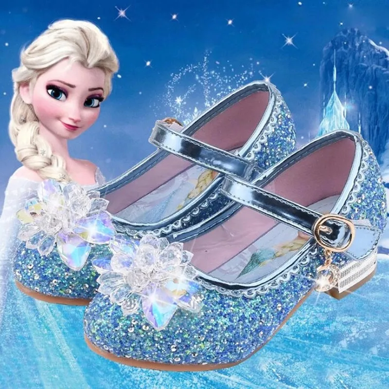 Disney-Elsa-Shoes-For-Girls-Cartoon-Leather-Children-Shoes-Frozen ...