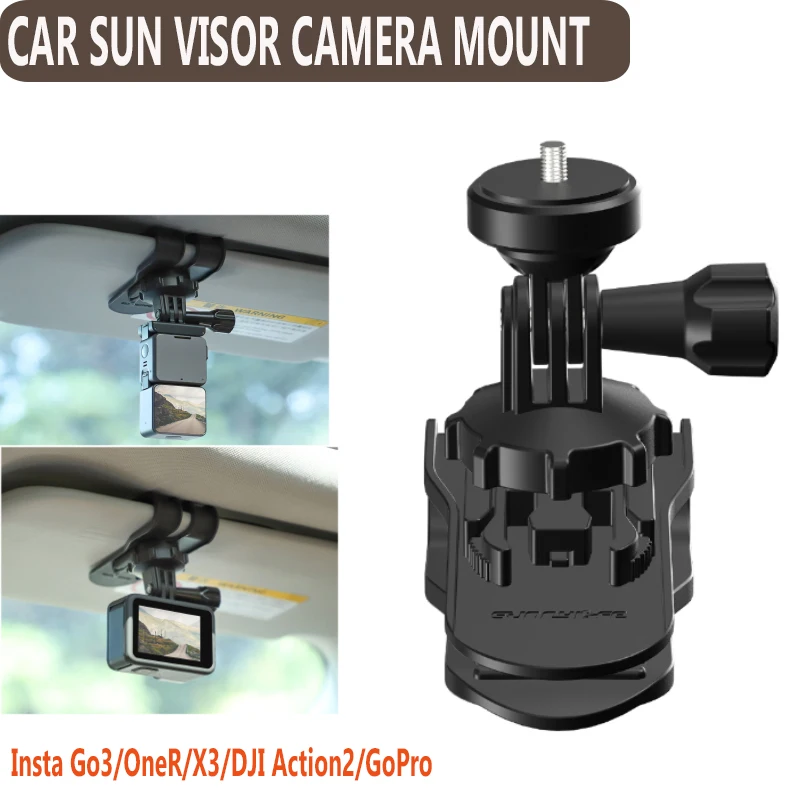 Car Sun Visor Mount for Insta360 GO 3 Bracket Holder Cell Phone Vlog ...