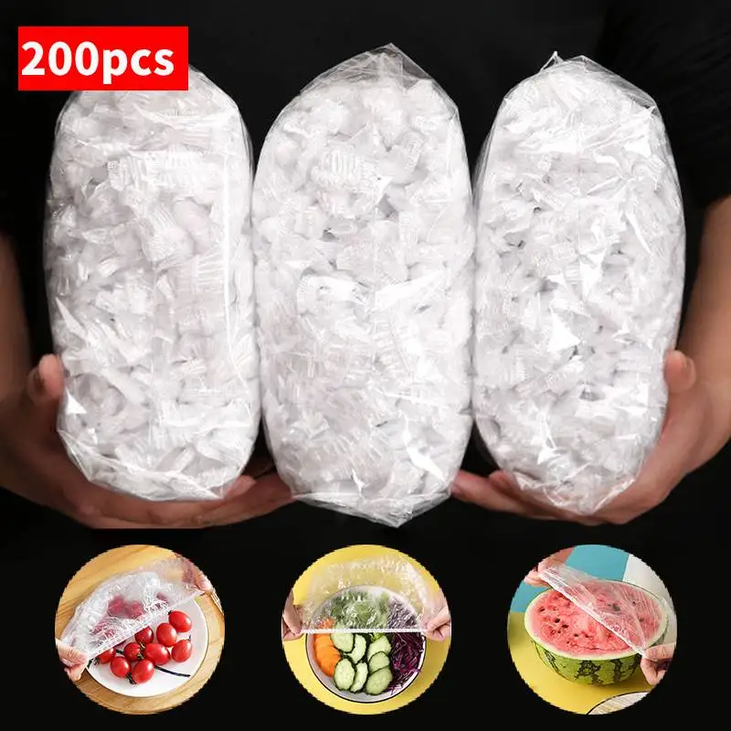 200pcs-Reusable-Food-Storage-Cover-Disposable-Saran-Wrap-Fruit ...