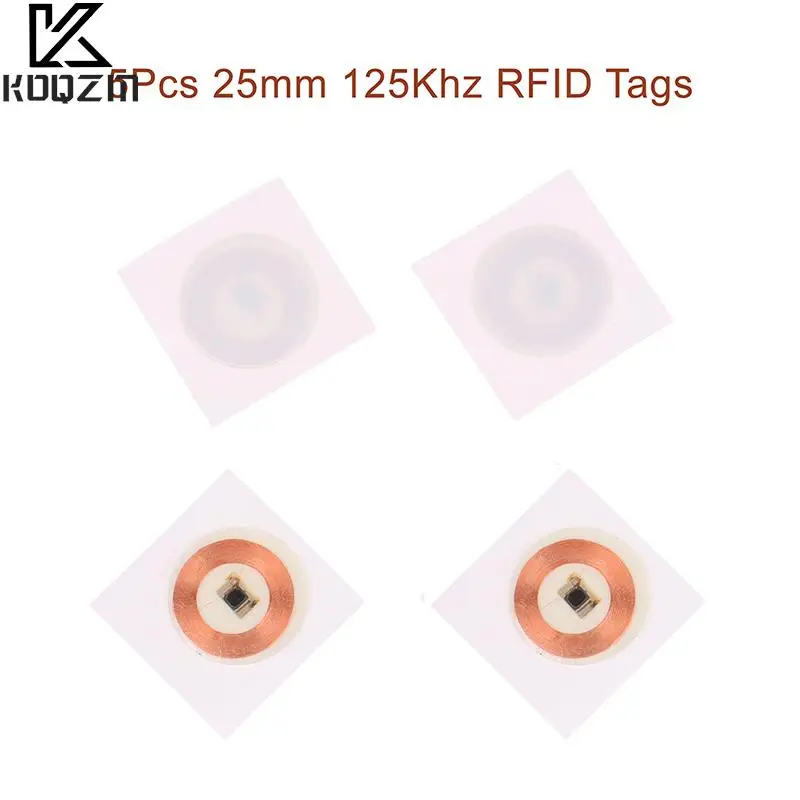 5PCS-25mm-125Khz-RFID-Tags-TK4100-Writable-Stickers-Proximity-Cards ...