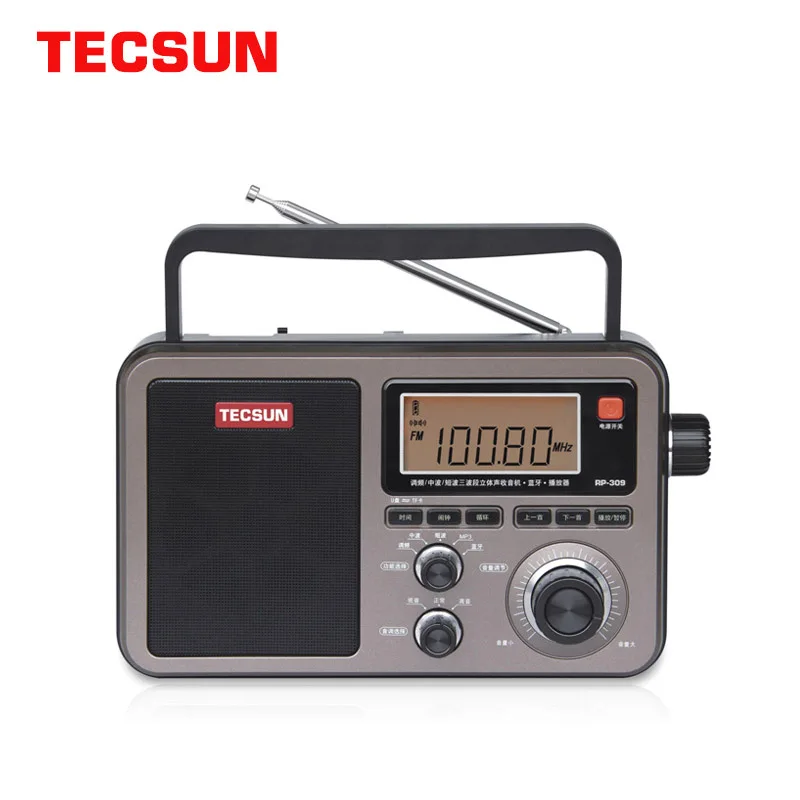 Original tecsun rp309 wav ape flac bluetooth alto falante portátil fm sw mw rádio usb tf cartão ...
