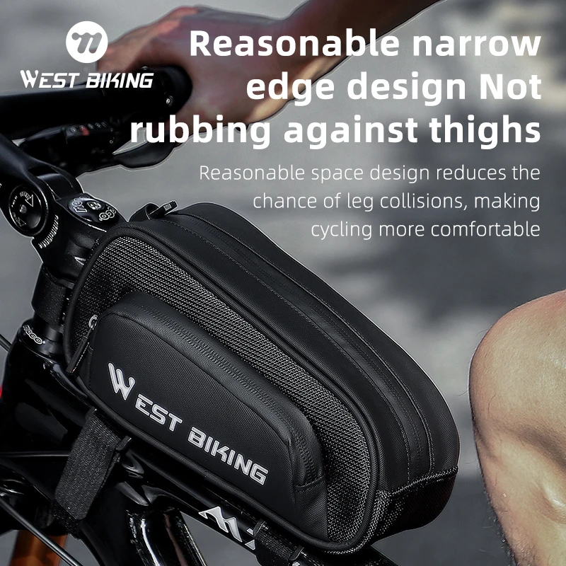 WEST-BIKING-Bicycle-Front-Frame-Bag-Reflective-Logo-MTB-Top-Tube-Bag ...