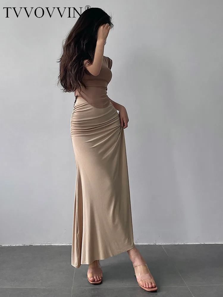 TVVOVVIN Pure Sexy High Waist Slim Pleated Buttocks Irregular Fishtail Skirt Hot Sexy Korean ...