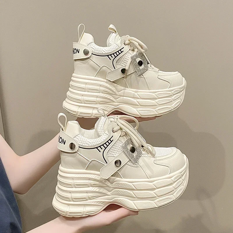 New-Fashion-Non-slip-Casual-Chunky-Sneakers-Spring-Women-Lace-up-High ...