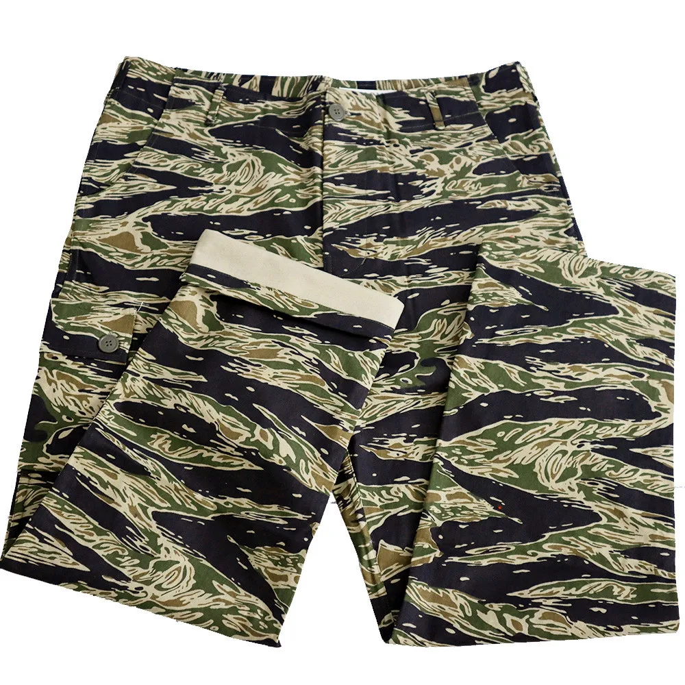 TCU Tiger Pattern Pants WW2 Vetnam War Trousers Retro Military Camo ...