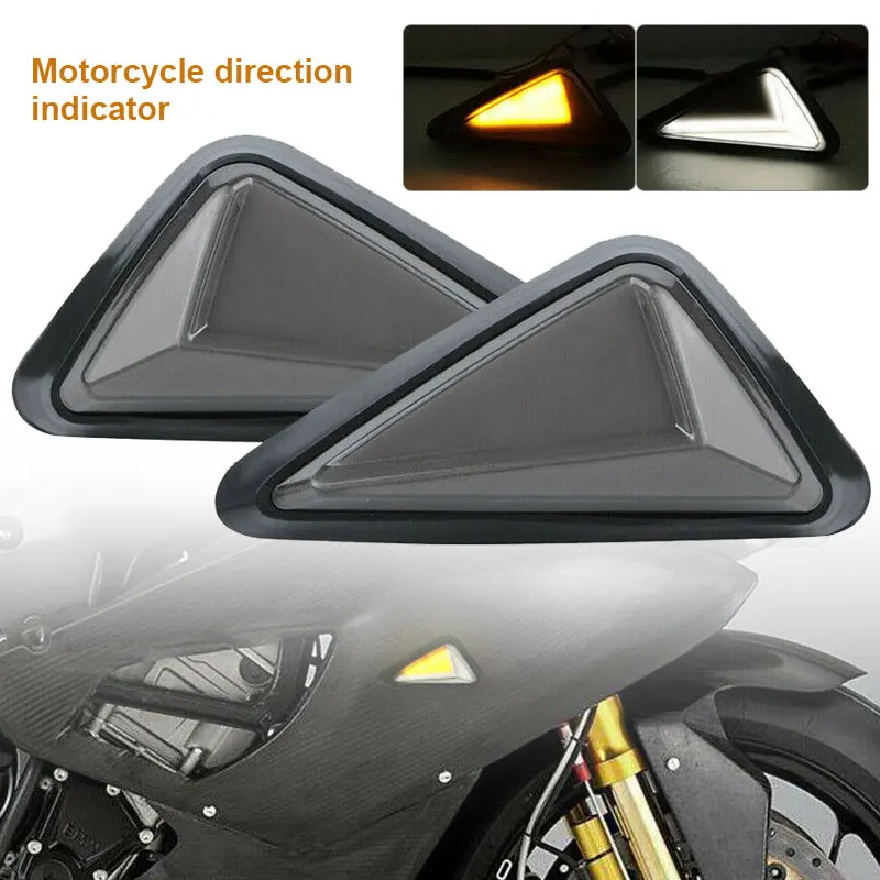 2x-LED-Motorcycle-Turn-Signal-Light-Triangle-DRL-Indicator-Lamp-For ...