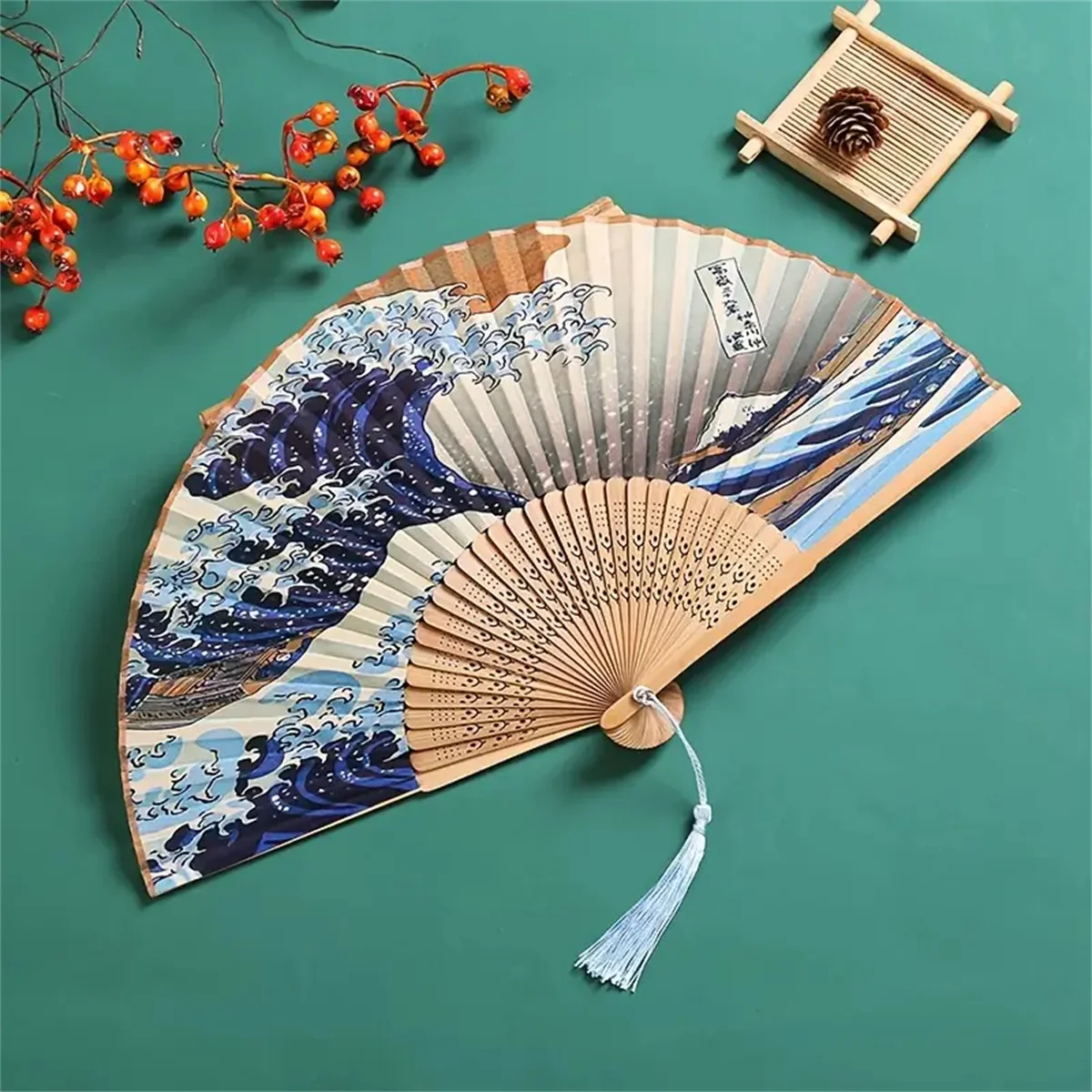 1pc-Japanese-Folding-Fan-Handmade-Decorative-Kanagawa-Wave-Foldable-Fan ...
