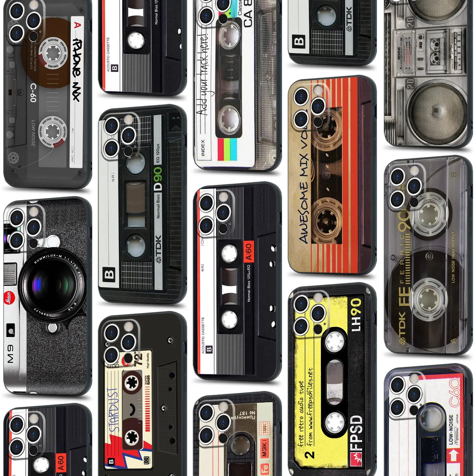 Vintage-Audio-Cassette-Tape-Retro-Silicone-Phone-Case-Cover-Shell-for ...