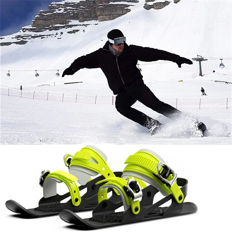 Mini-Short-Ski-Skates-Skis-Boots-Skiboards-Adjuatable-Adults-Short-Shoe ...