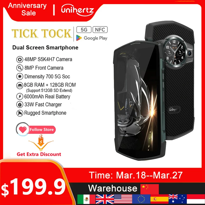 Unihertz-ticktock-imperme-vel-spero-smartphone-5g-celular-android-11 ...