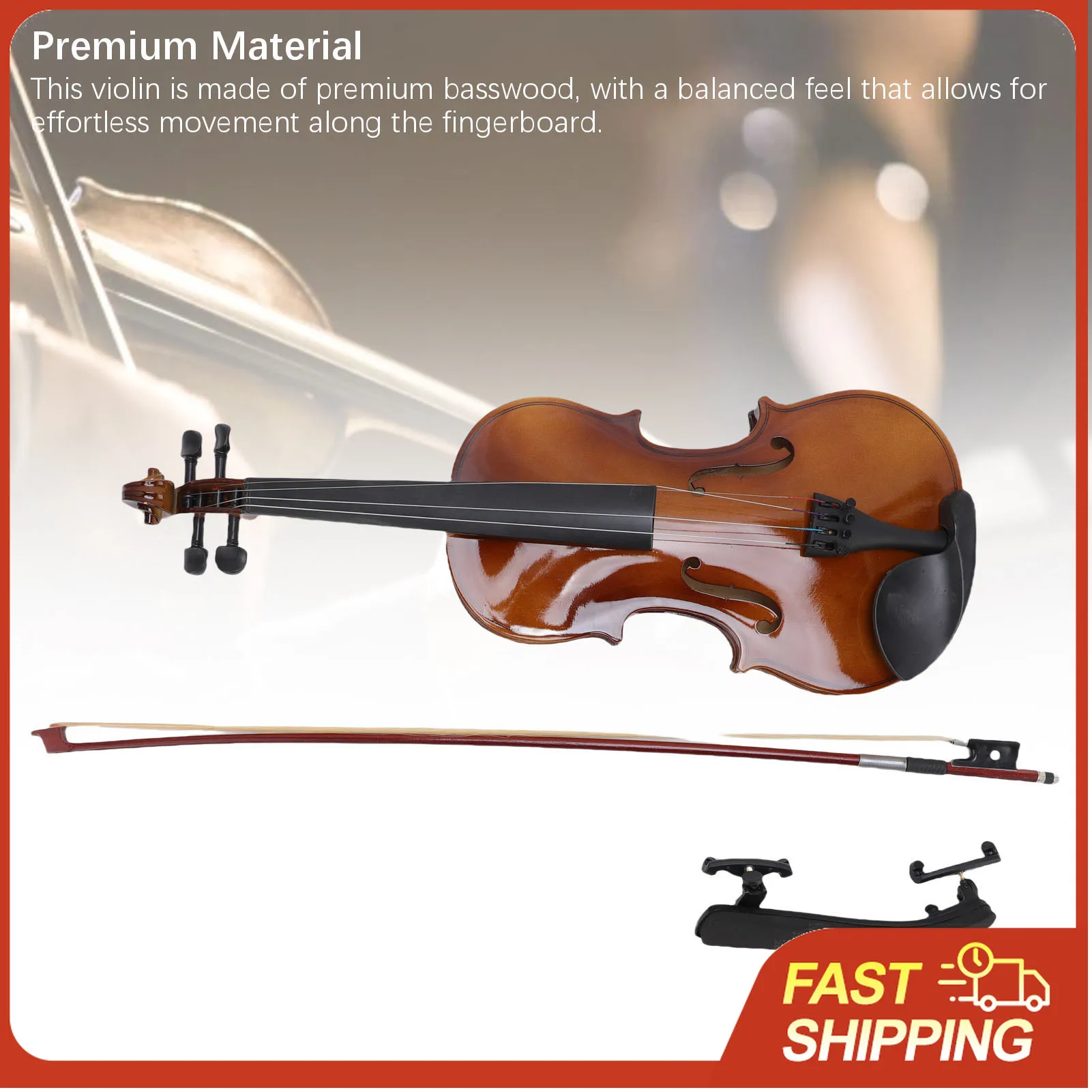 Violin Set with Tuner Ergonomic Matte Finish Violin Beginner Kit ...