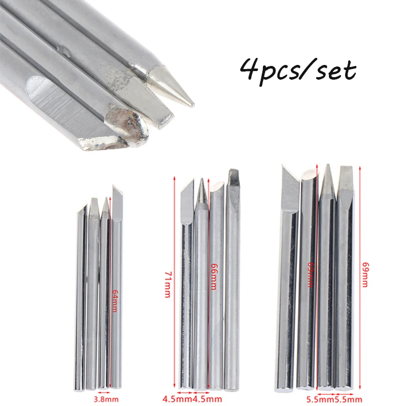 4pcs Soldering Iron Tip 30w 40w 60w For External Heat Soldering Irons ...