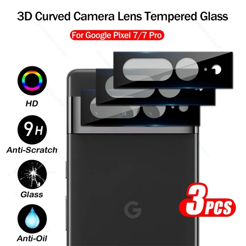 3 pezzi di vetro per fotocamera posteriore per Google Pixel 7 Pro 6a 7a ...