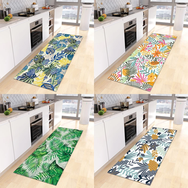 Flower Plant Leaf Printed Floor Mat Entrance Corridor Door Mat Living ...