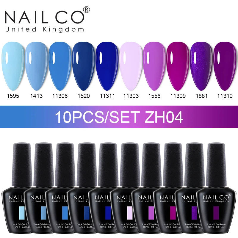 Nailco 15ml 10pcs/set Uv Color Gel Nail Polish Gel Varnish Lacquer ...
