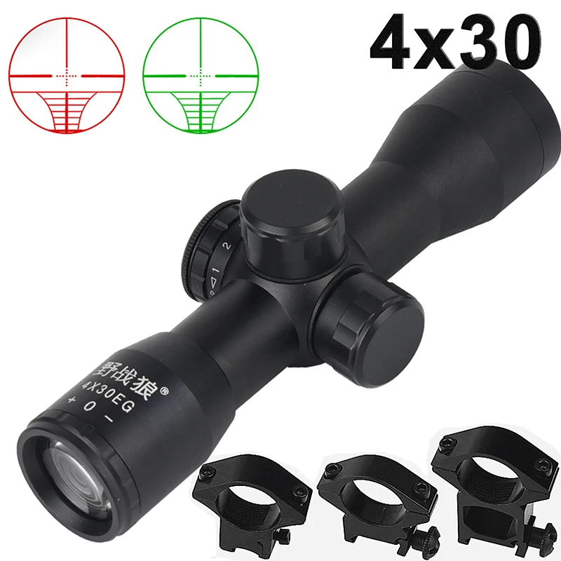 4x30 tactical rifle scope espelho óptico arma telescópio com 20/11mm ...