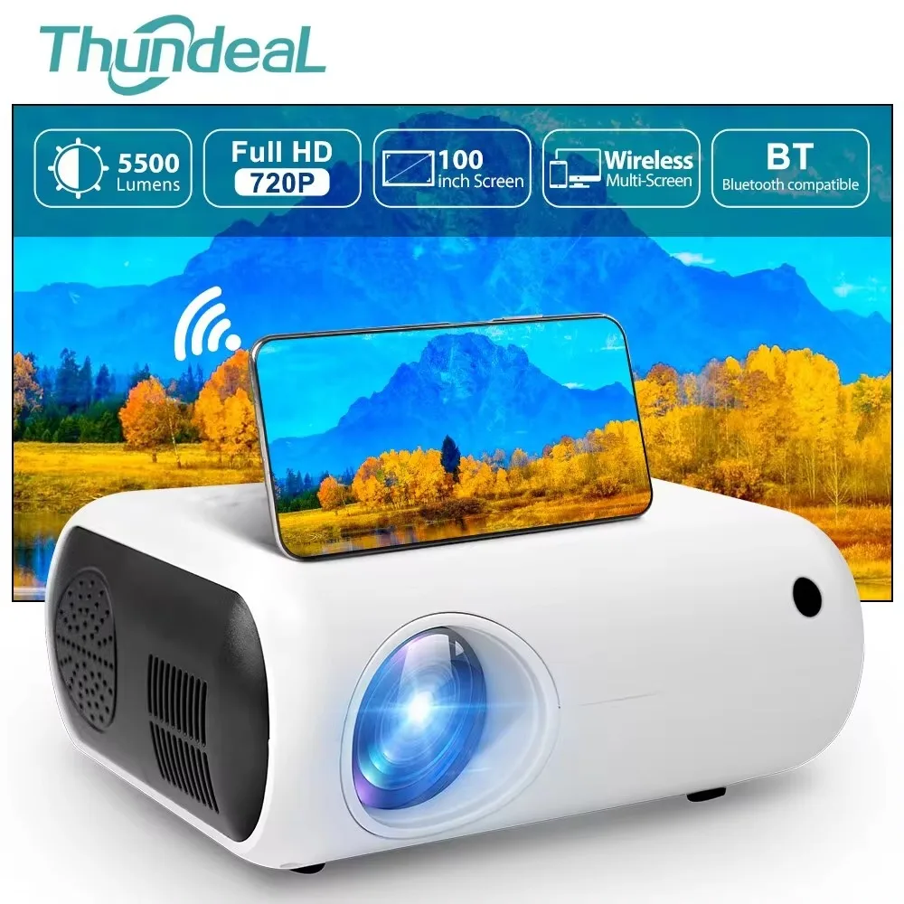 Thundeal-TD50-Mini-Projector-Portable-WiFi-Home-Cinema-For-1080P-Video ...