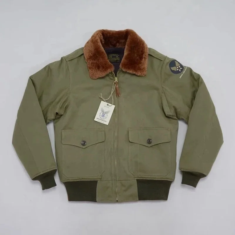 BOB-DONG-B-10-Bomber-Jacket-Vintage-Style-Flight-Clothing-Warm-Wool ...
