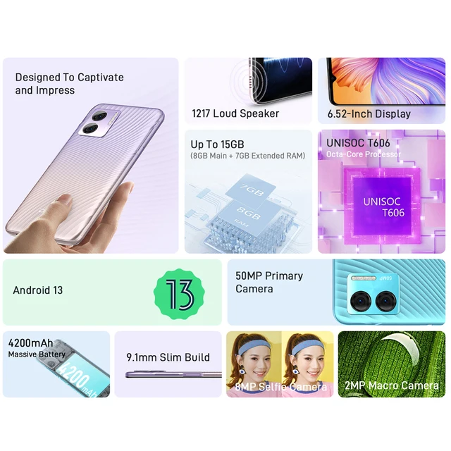 Doogee N50 Smartphone 6.52" Display 8GB+128GB 50MP Camera 4200mAh ...